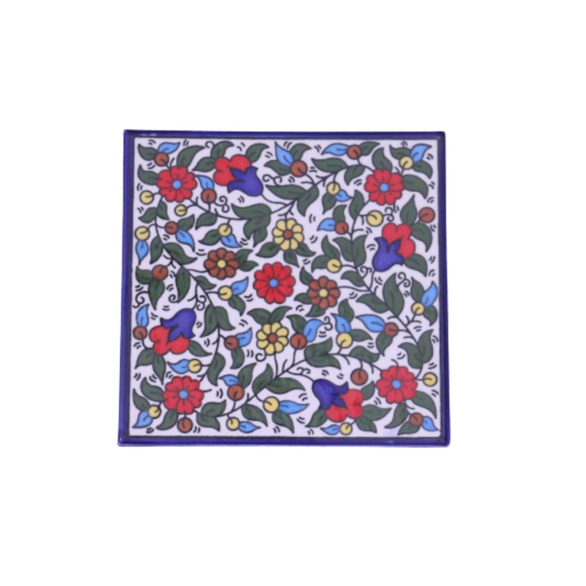 Ceramic Tile Hand Painted Palestinian Floral | Etsy