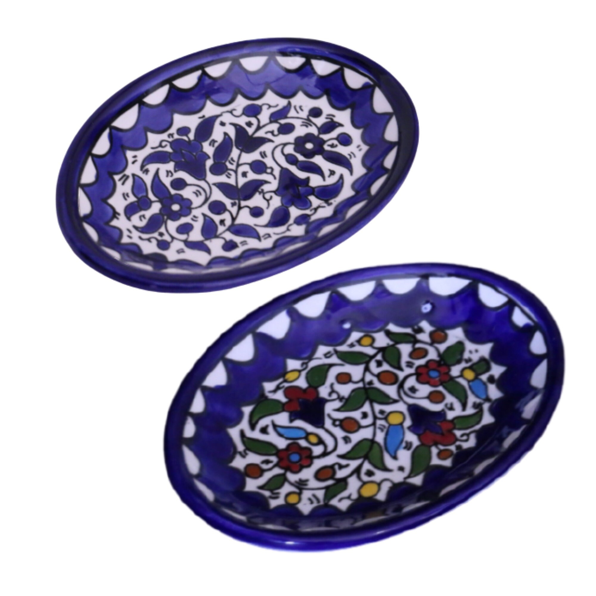 Home & Living Palestinian Ceramic Big Oval Plate Floral Style 11.8 ...