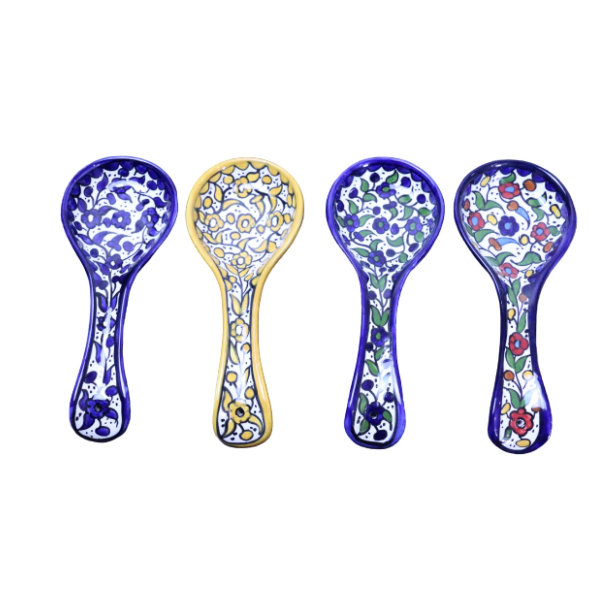 Large Ceramic Serving Spoon Rest Hand-Painted Floral | Etsy