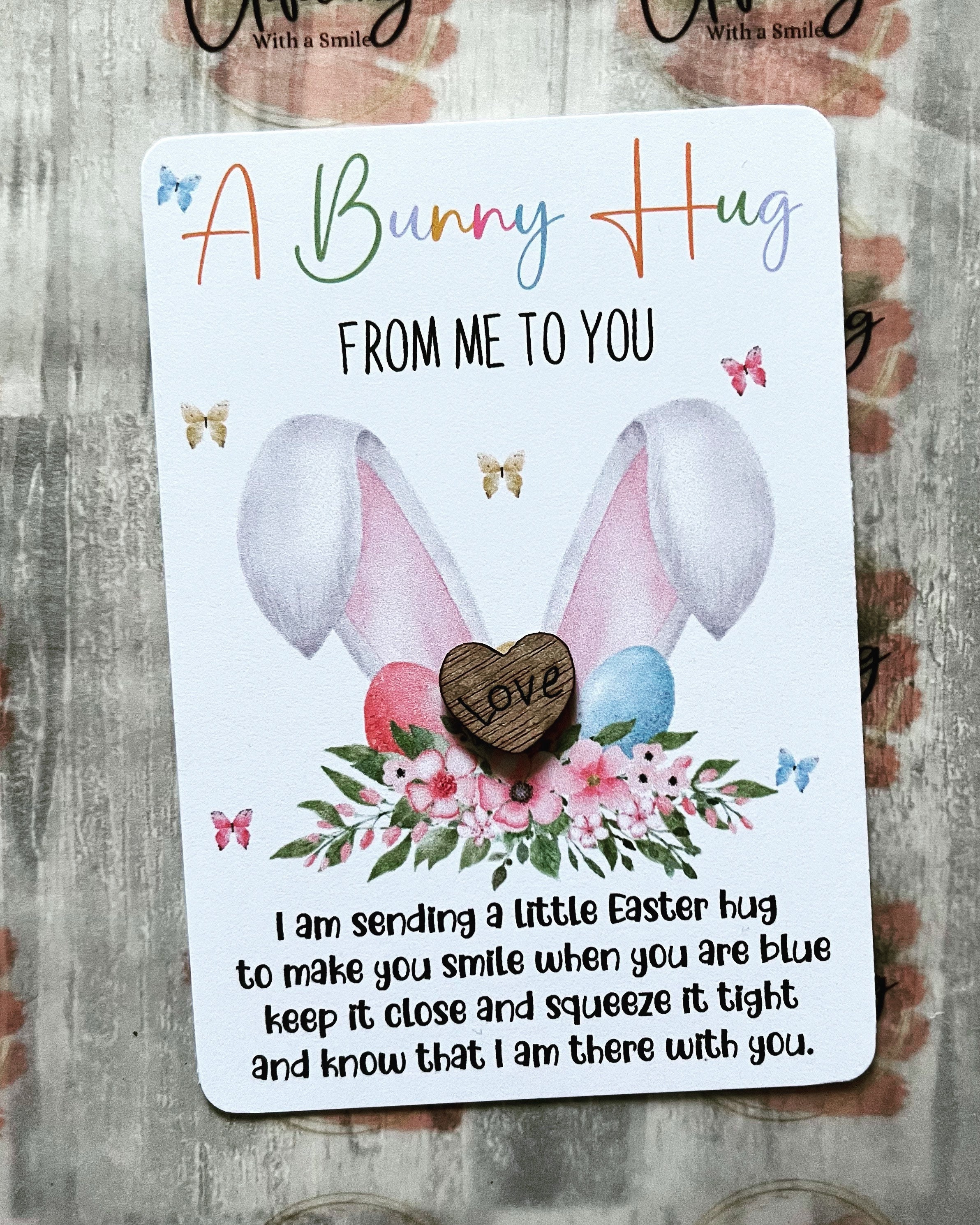 A7 Little Heart Pocket Hug, A Easter Hug From Me to You, Mental Health ...