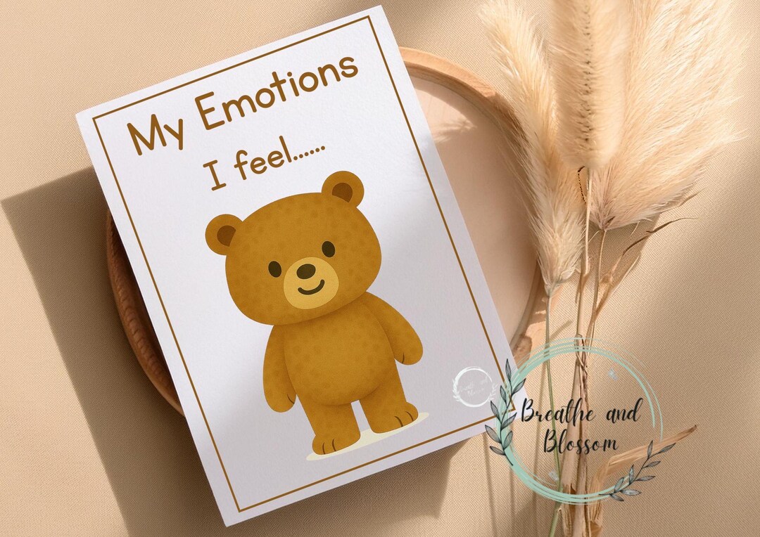 Printable Bear Emotions Cards/ Feelings Flashcards for Kids/ Calm ...