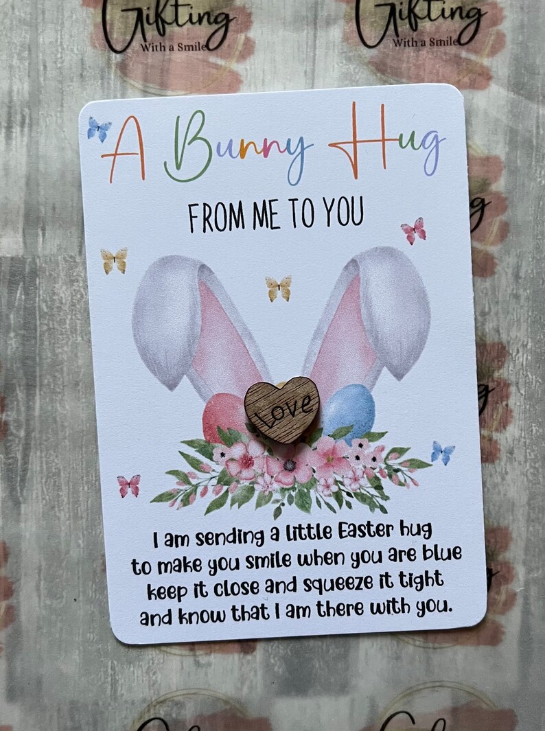 A7 Little Heart Pocket Hug, A Easter Hug From Me to You, Mental Health ...