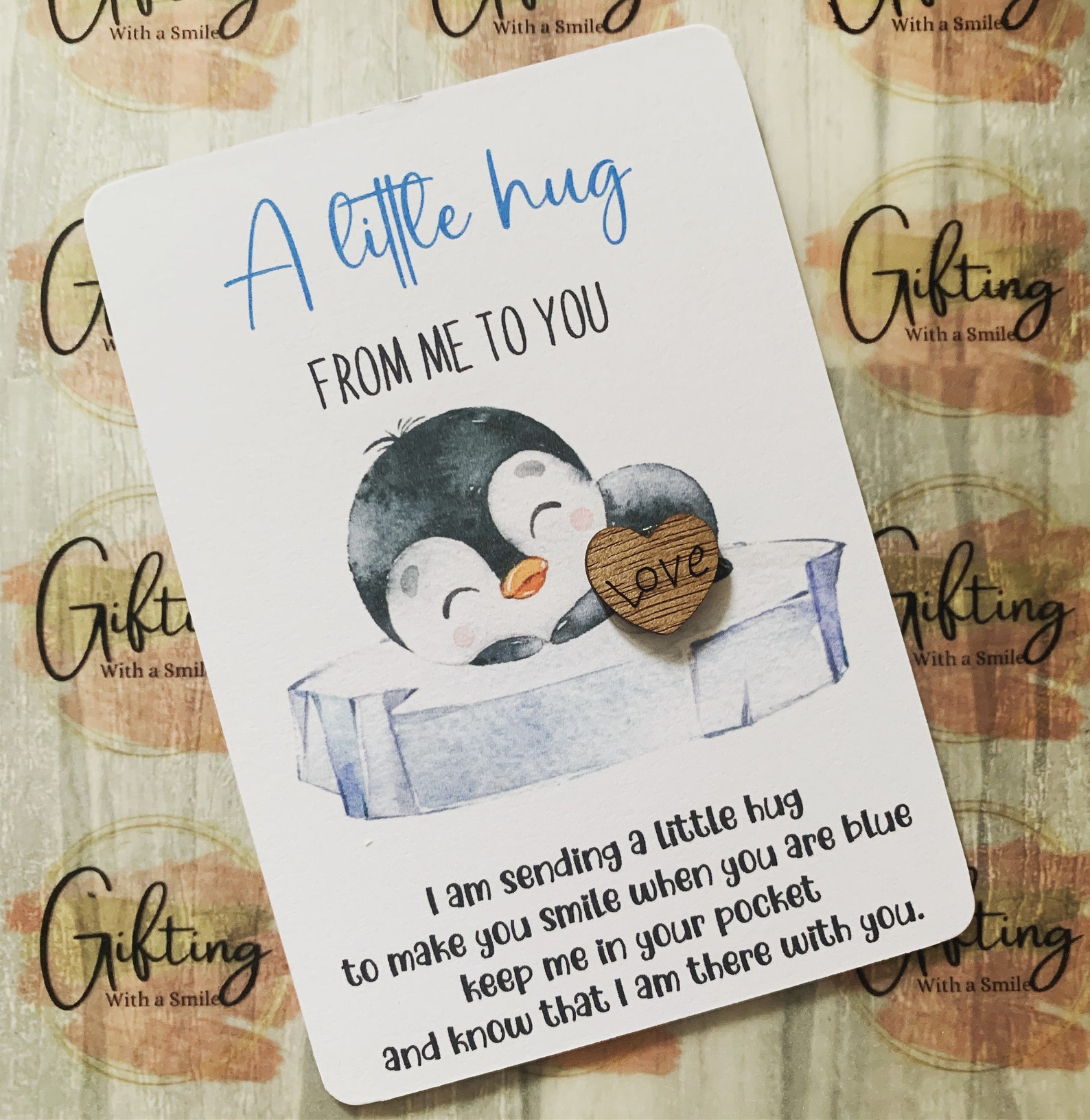 A7 Little Heart Pocket Hug, From Me to You Hug, Mental Health Gift ...