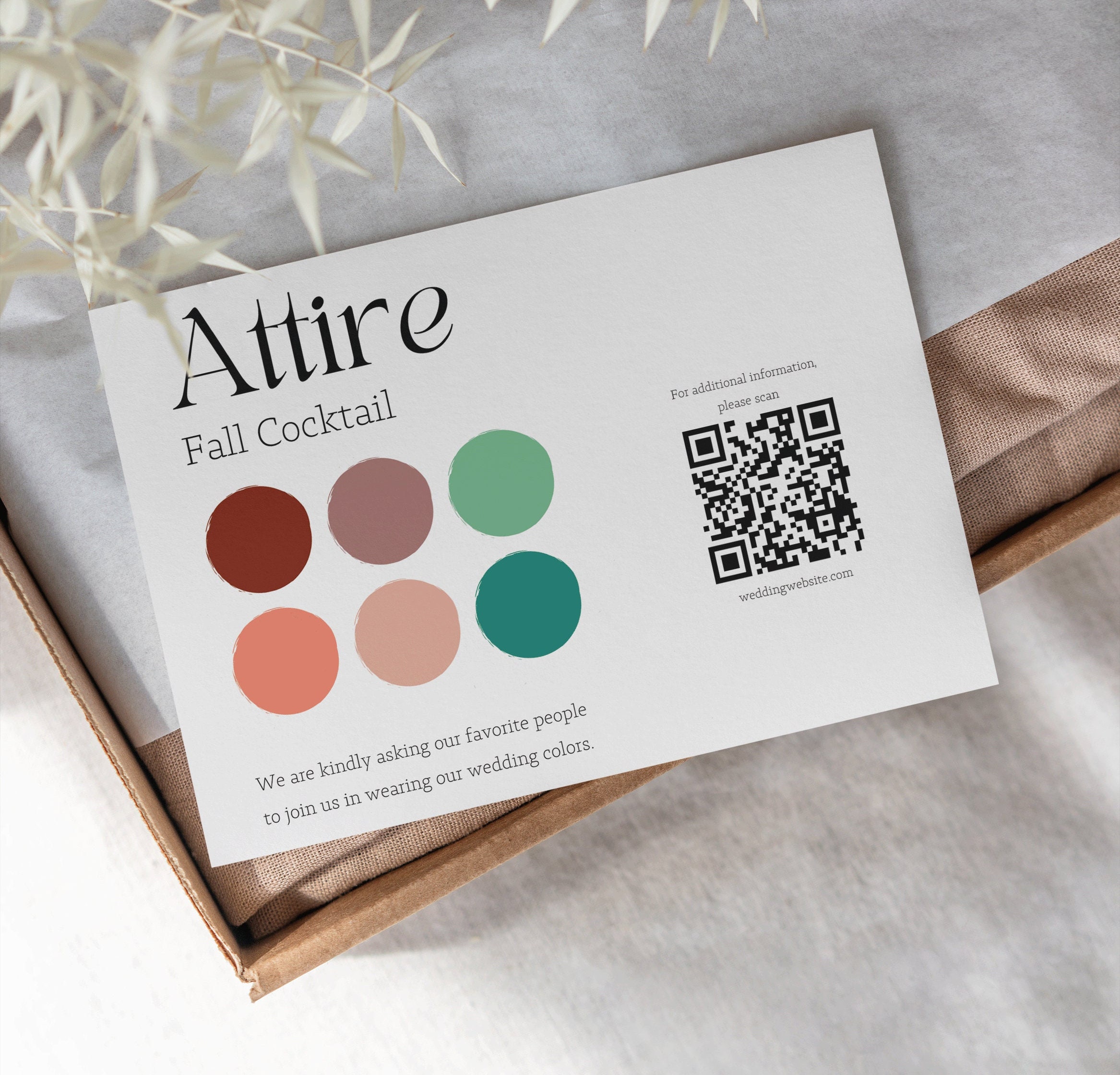 Guest Attire Card, Dress Code Card, Wedding Cards, Wedding Template ...