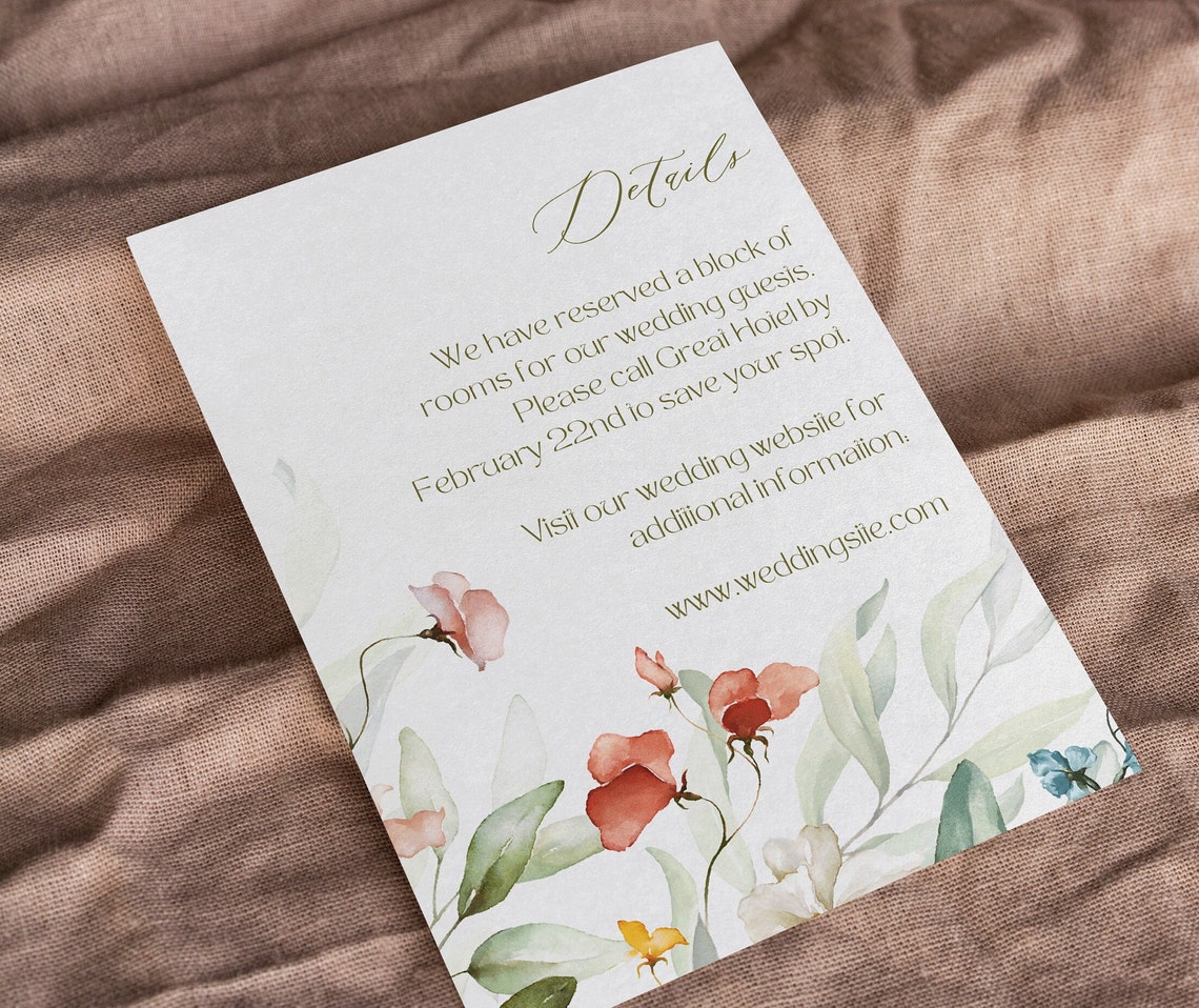 Botanical Wedding Invite Template Floral Wedding Invite - Etsy