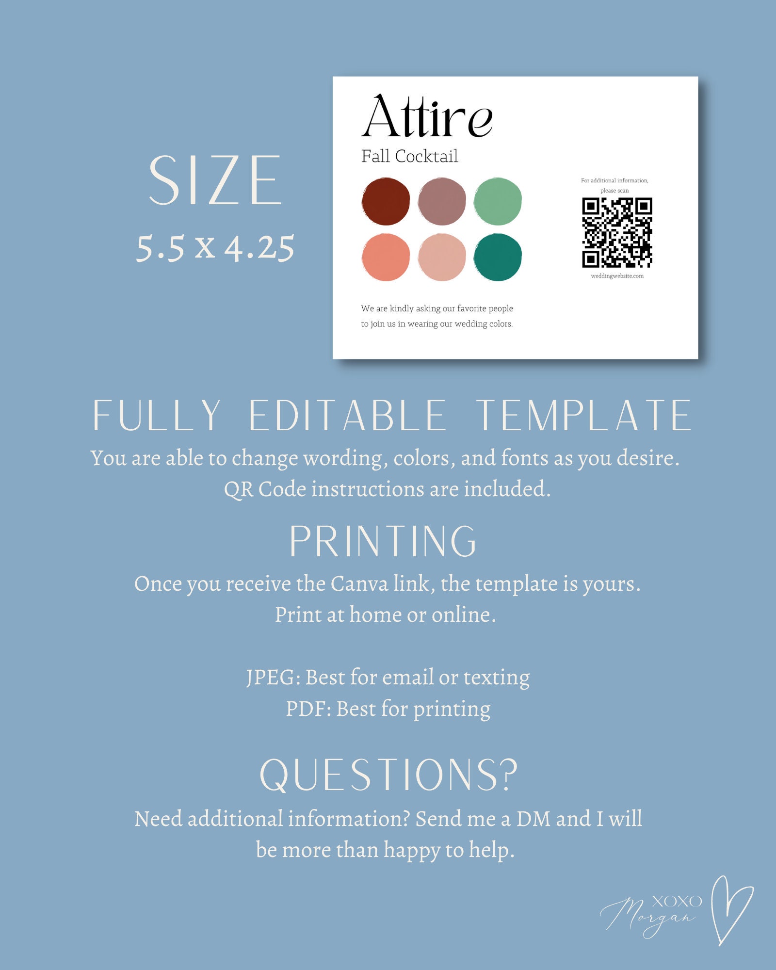 Guest Attire Card, Dress Code Card, Wedding Cards, Wedding Template ...