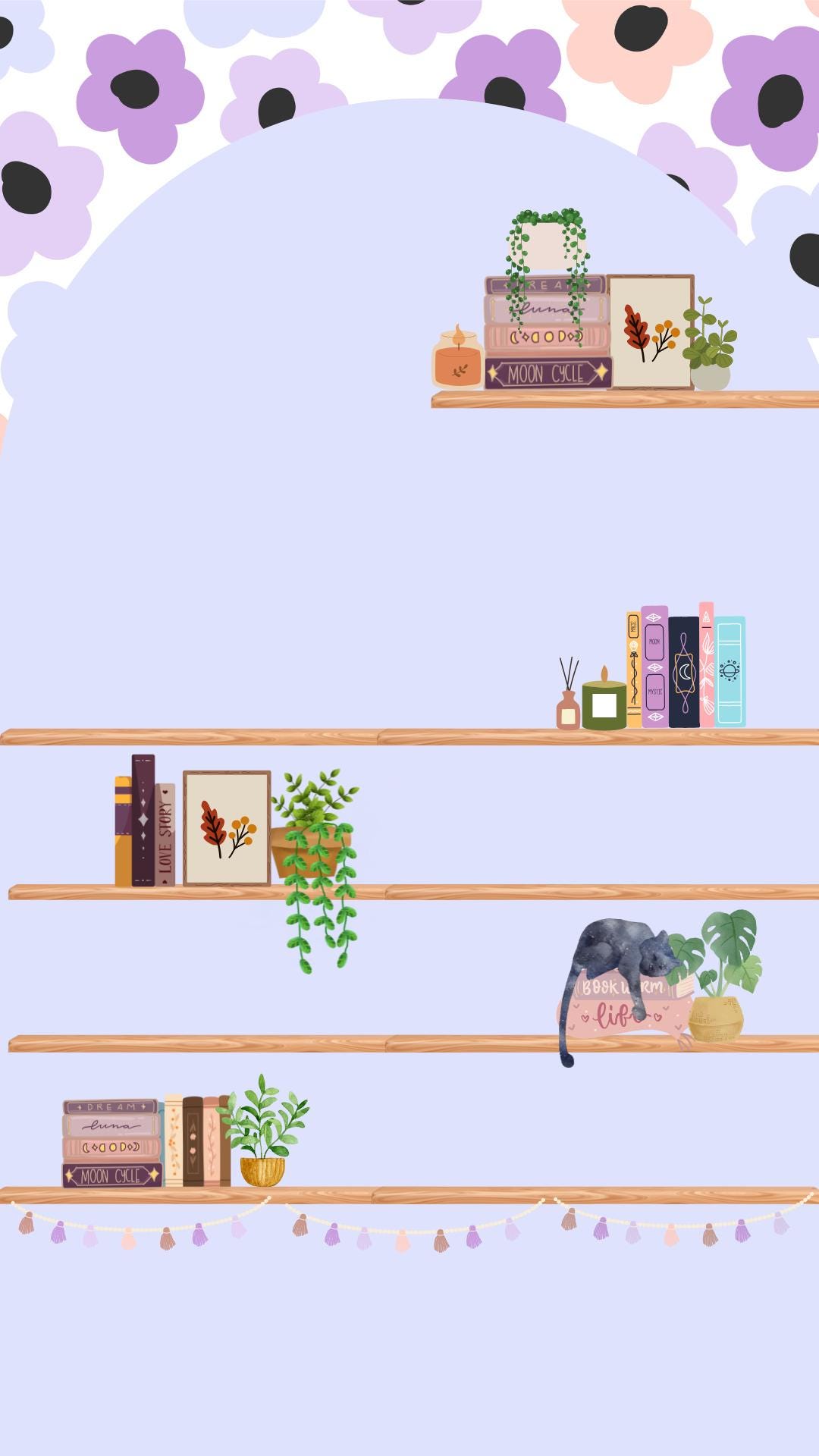 DIGITAL Bookshelf Phone Wallpaper- Booktok | Bookstagram - Etsy