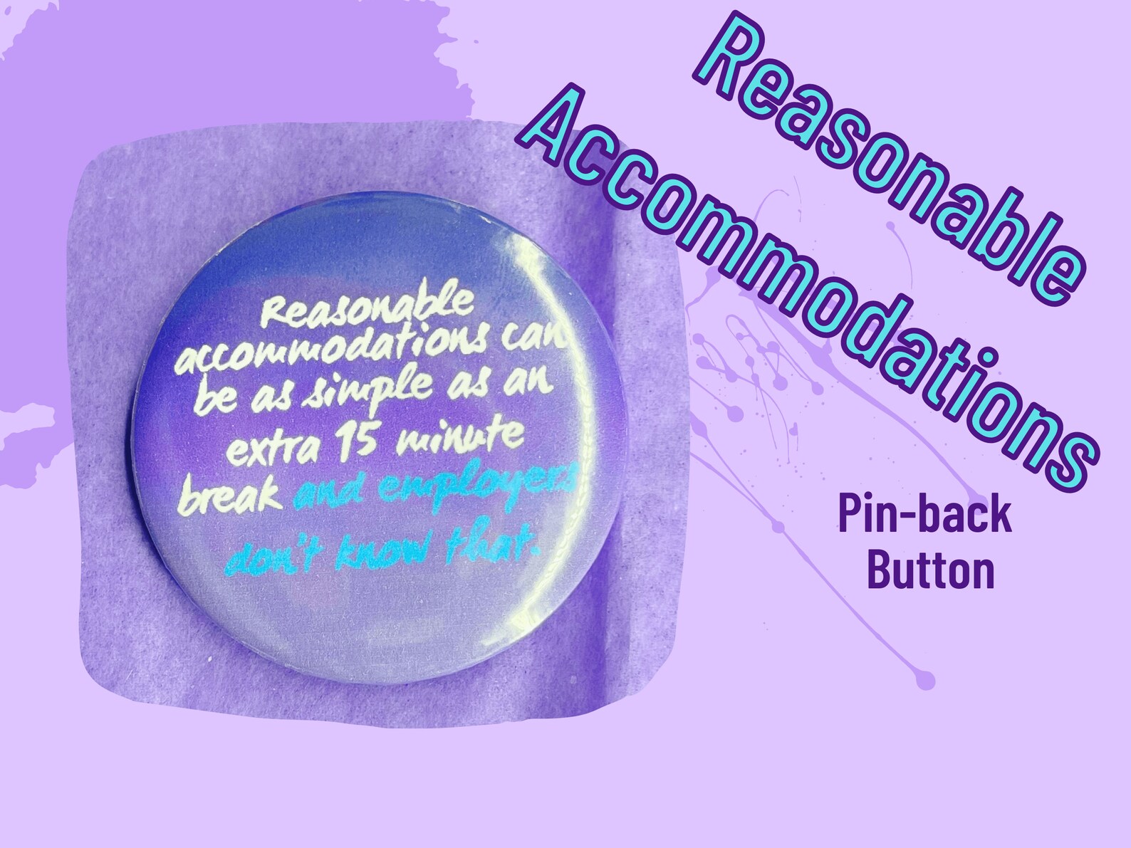 Reasonable Accommodations Can Be Simple Pin-back Button - Etsy