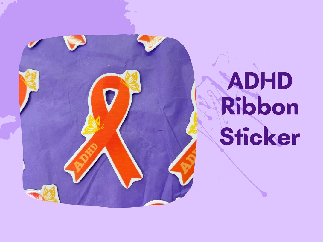 ADHD Awareness Ribbon Sticker - Etsy