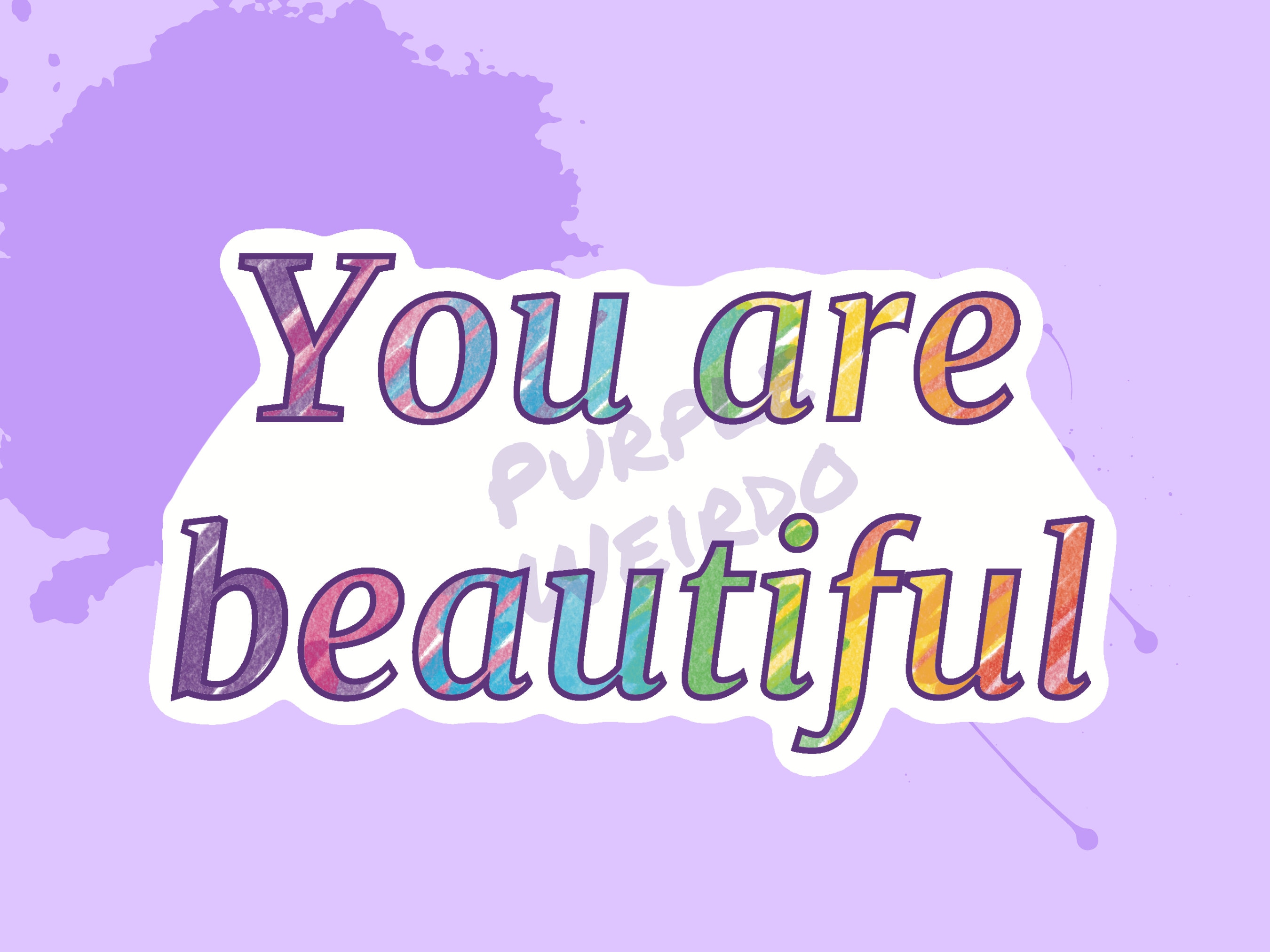 You Are Beautiful Sticker Affirmation Sticker Motivational - Etsy