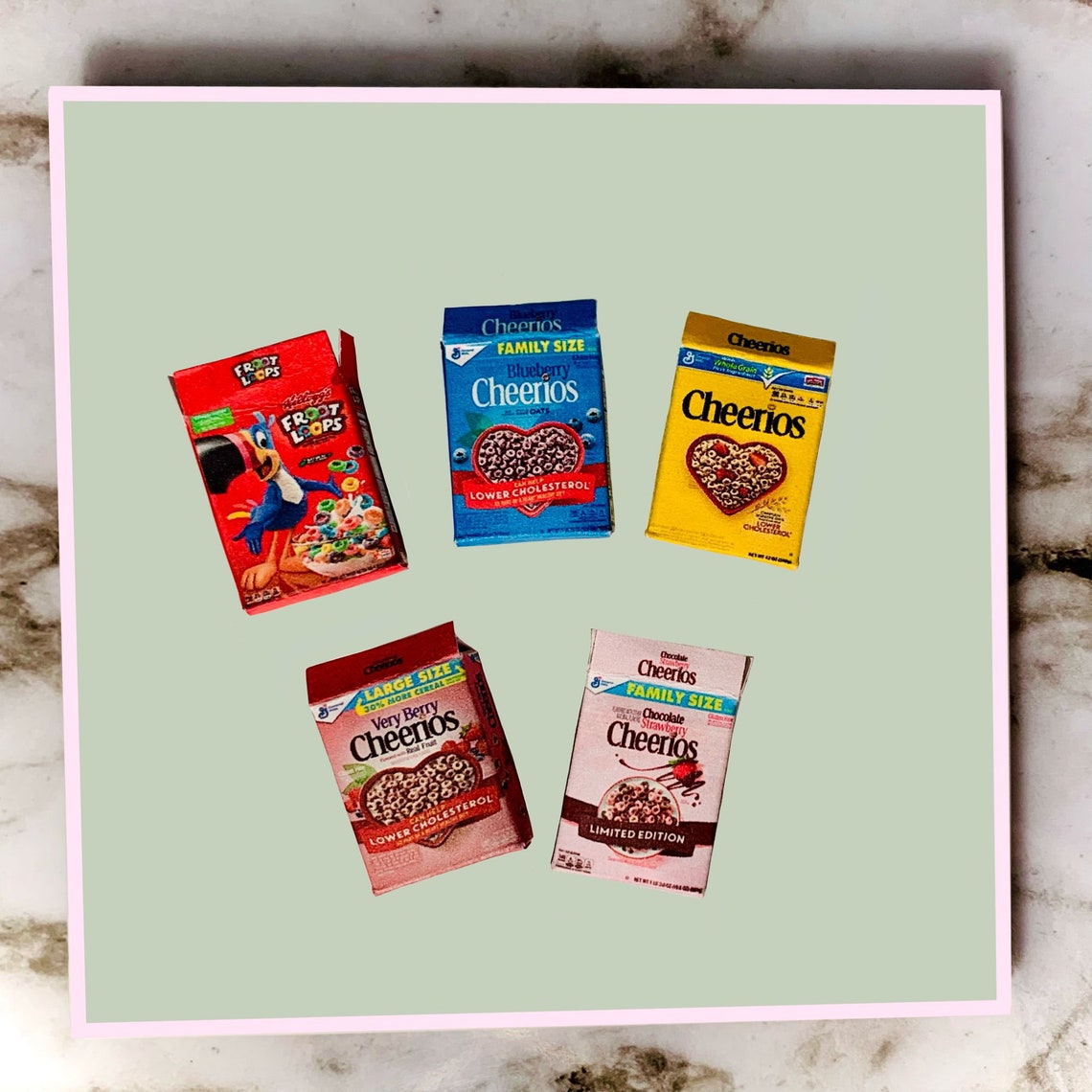 1/12 Scale food cheerios cereal printable template digital box | Etsy