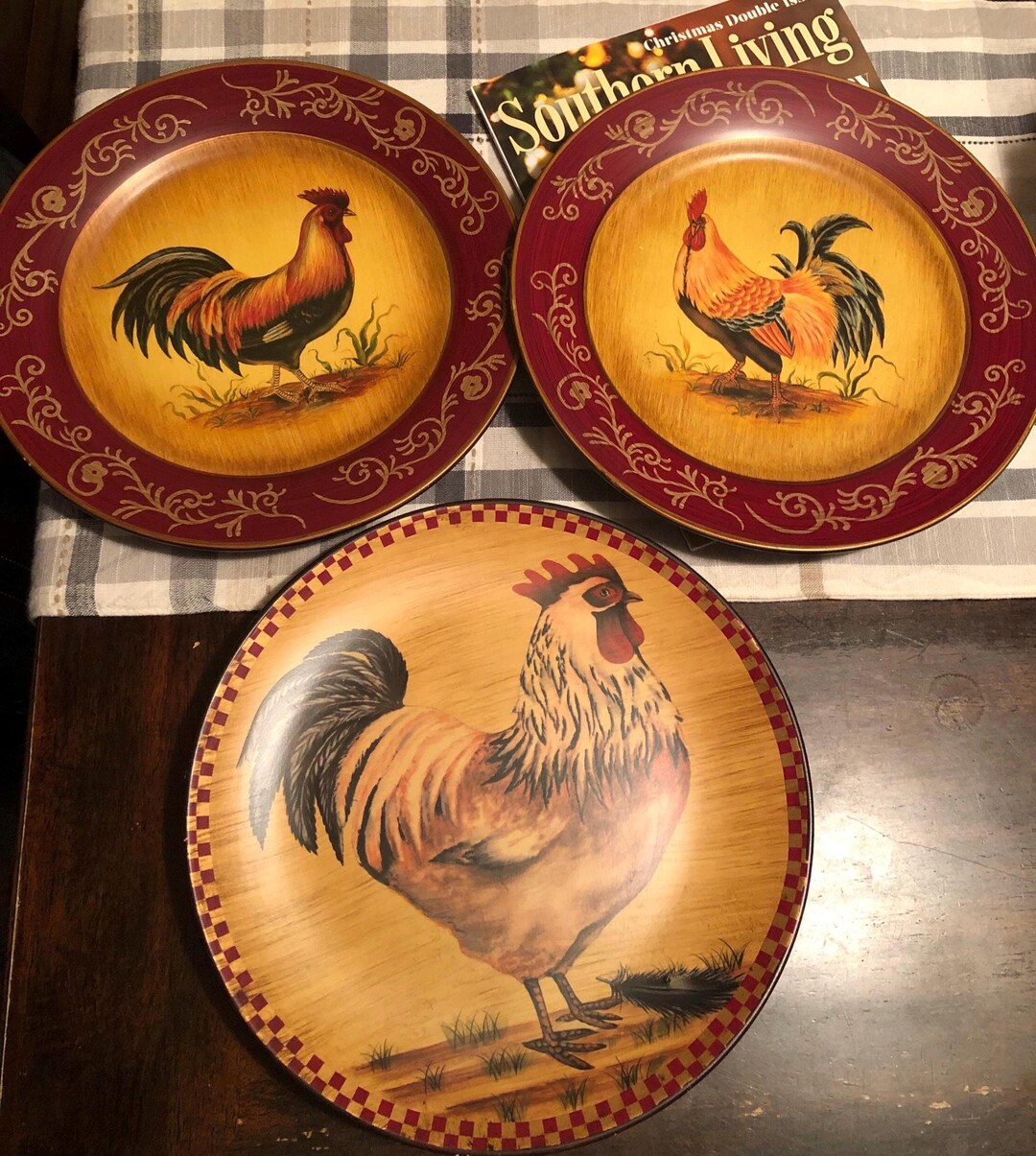 Decorative Rooster Plates Set of 3 Heavy - Etsy
