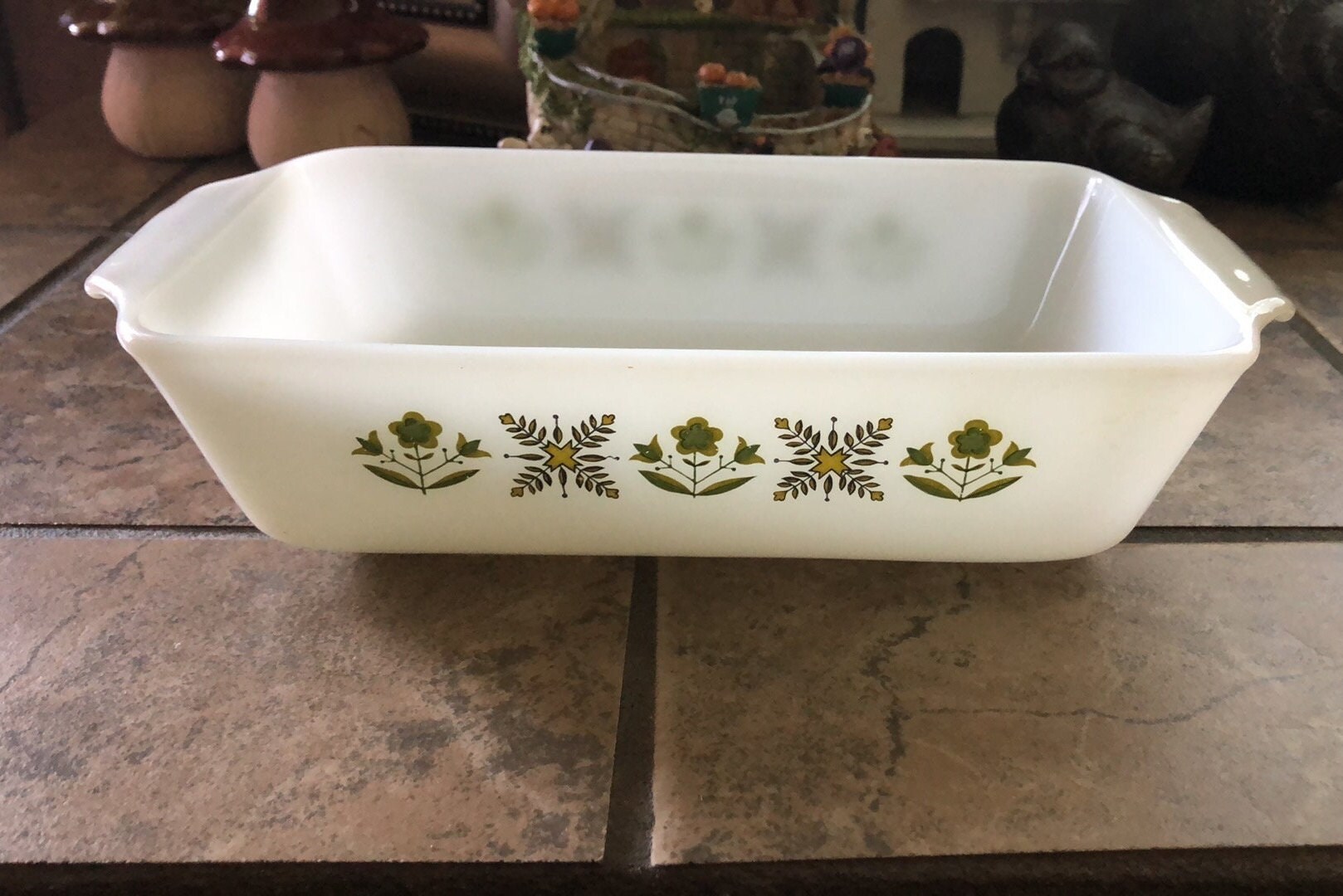 Vintage Anchor Hocking Fire King Ovenware Casserole 1 Quart Meadow ...