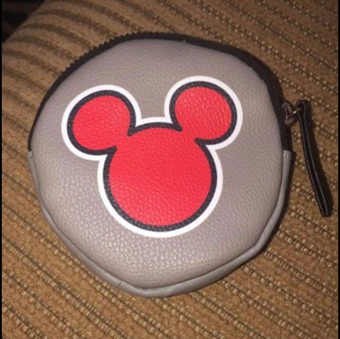 Disney Mickey Mouse Red and Grey Coin Purse - Etsy