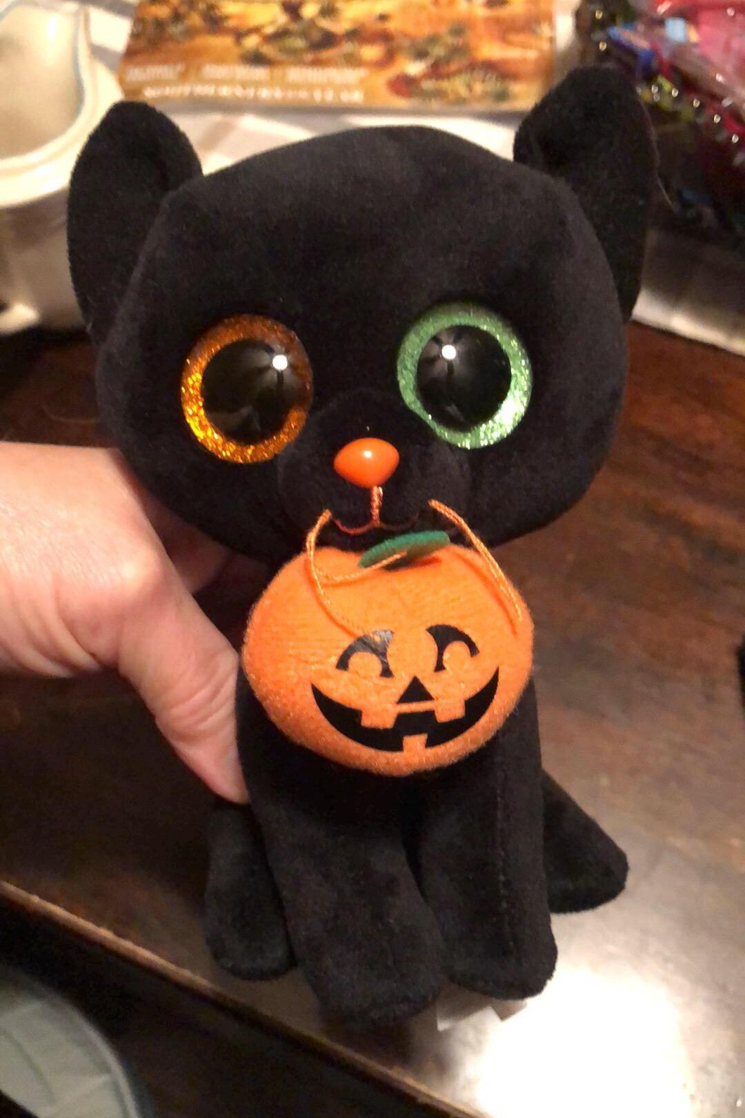 Ty Beanie Boos SHADOW Black Cat Plush Pumpkin 2016 6" W/tags Stuffed Animal - Etsy
