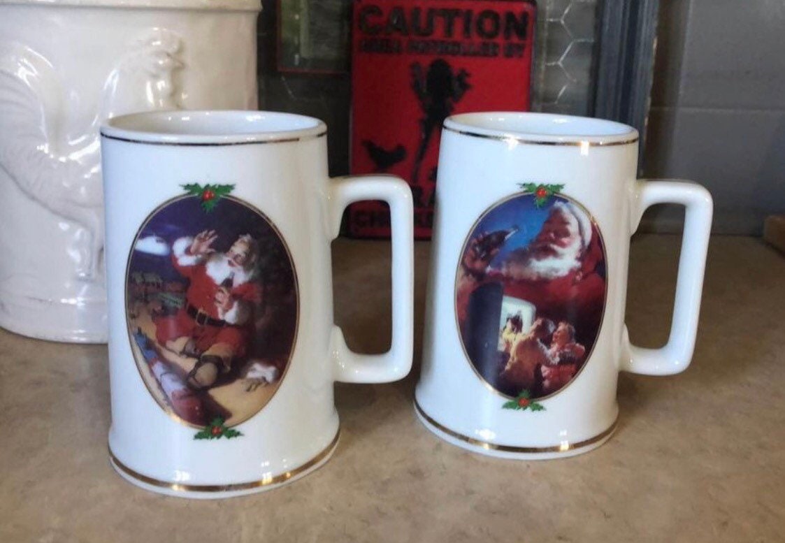 Vintage Santa Coca-cola Mugs 1996 - Etsy