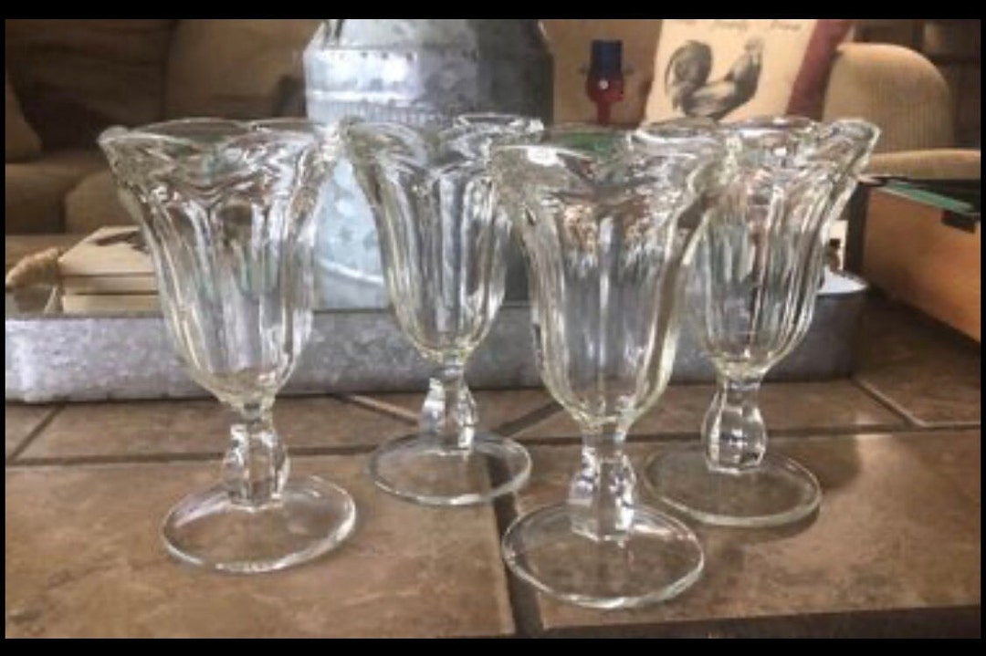 Vintage Glass Sundae Glasses - Etsy