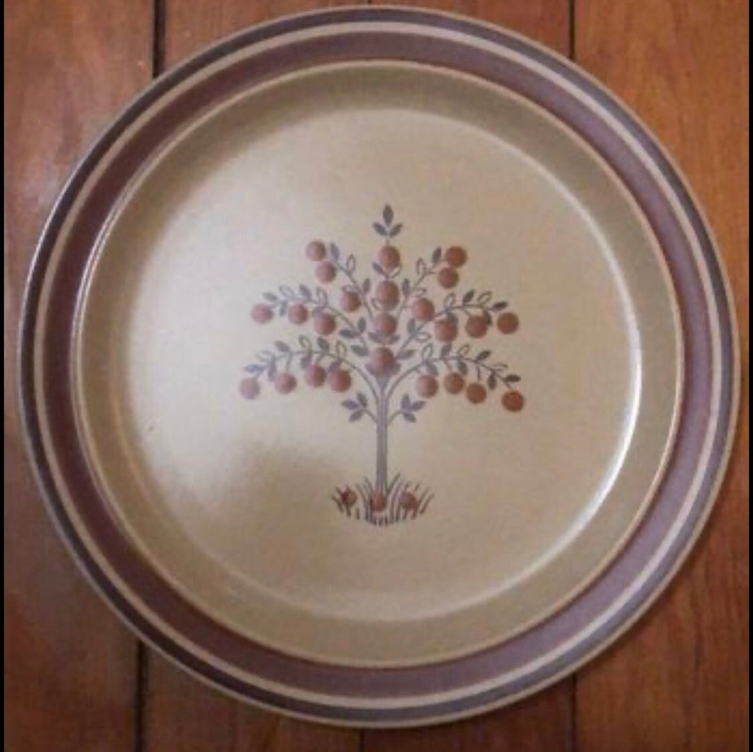 Newcor Romantic Dinner Plate| Vintage Newcor Fruit Tree Stoneware Plate ...