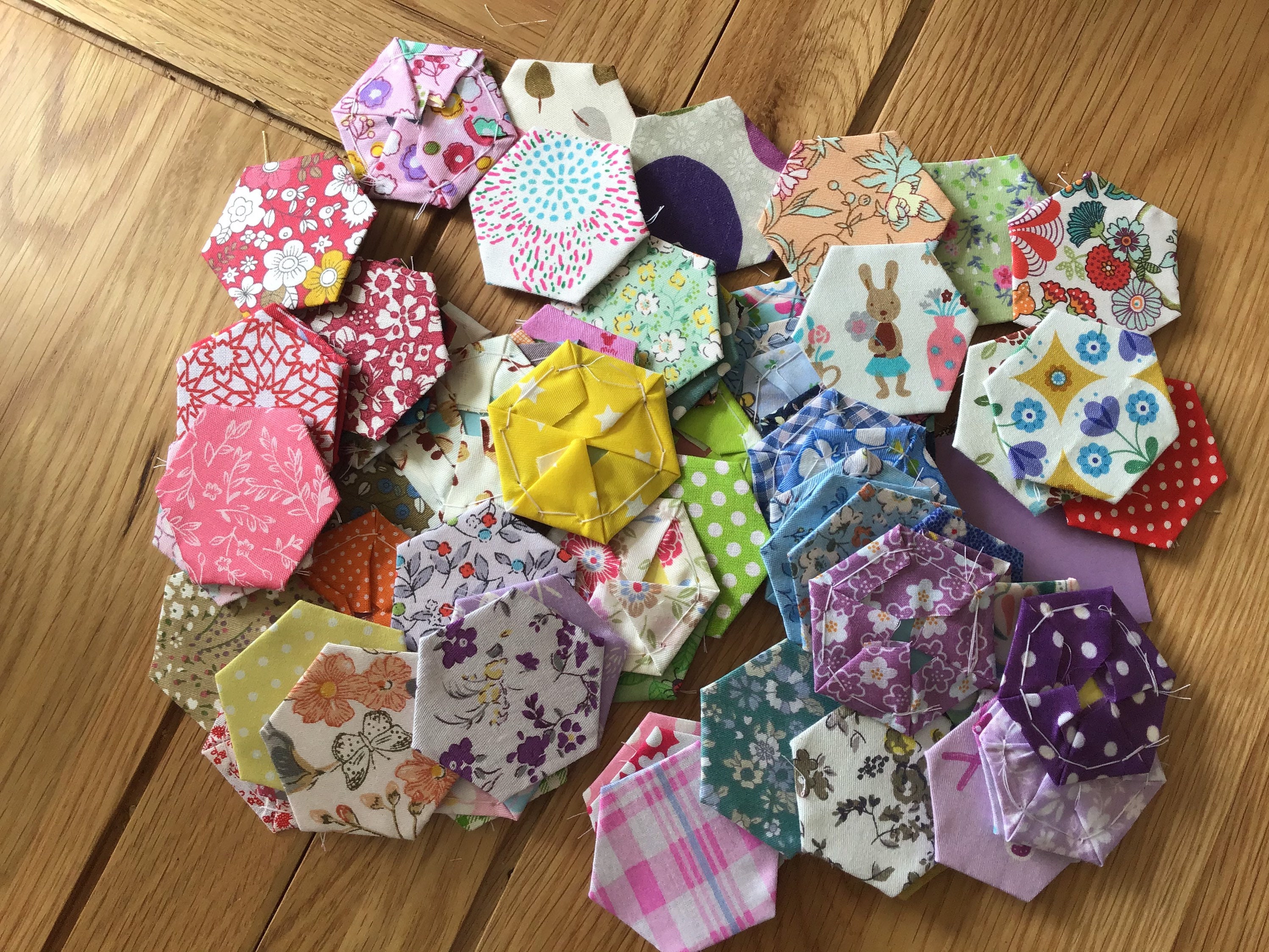 Handmade Patchwork Hexagons - Etsy