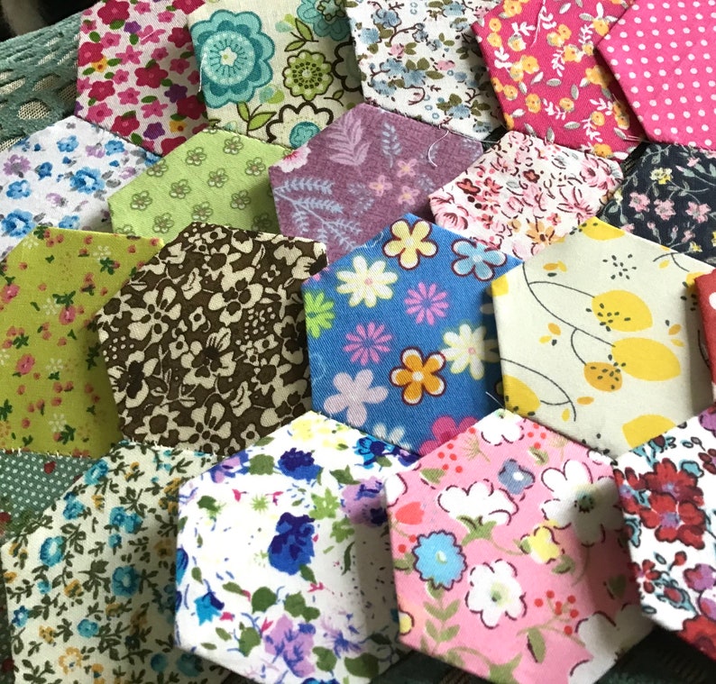 Handmade Patchwork Hexagons - Etsy