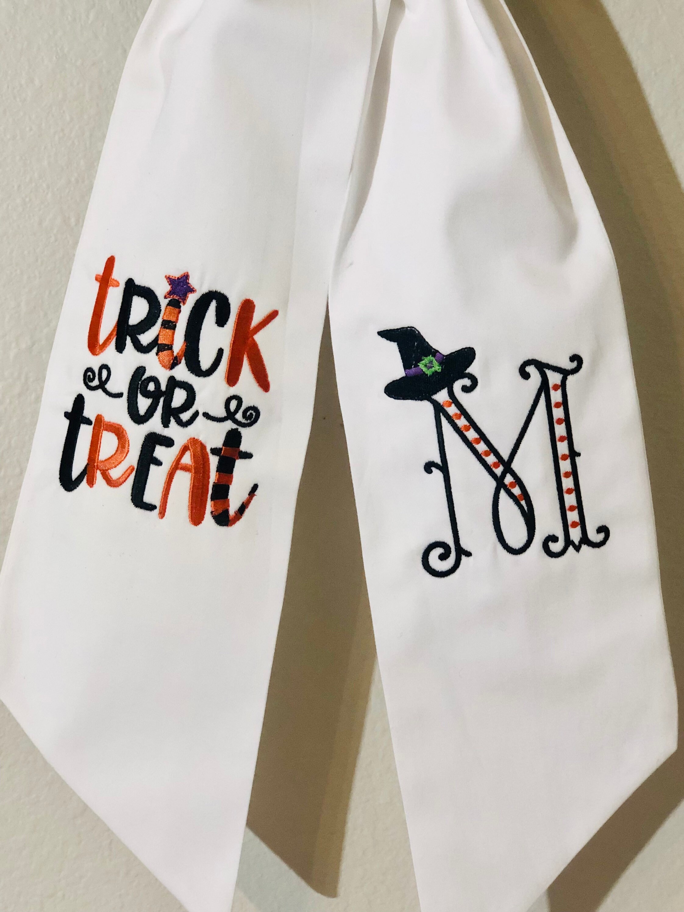 Halloween Sash With Single Letter Monogram and Trick or Treat Design - Etsy