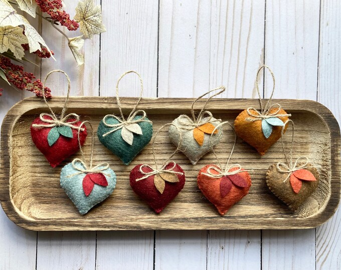 Fall Felt Heart Ornaments - Etsy
