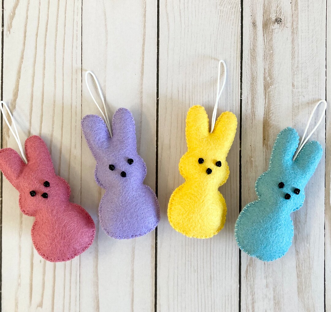 Set of 4 Felt Peep Ornaments, Easter Ornaments, Easter Tree Ornaments ...