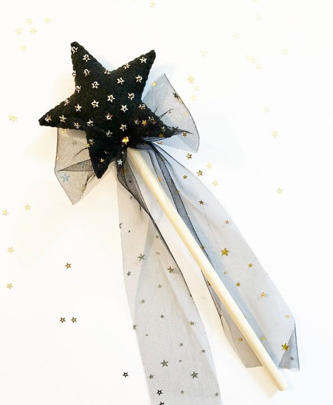 Magical Wand, Star Wand, Sparkling Fairy Witch Wand, Felt Wand, Black ...