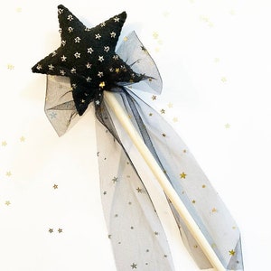 Magical Wand, Star Wand, Sparkling Fairy Witch Wand, Felt Wand, Black ...