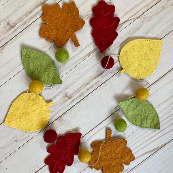 Felt Leaf Garland - Etsy