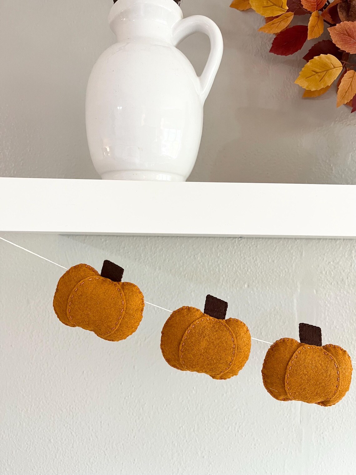 Felt Pumpkin Garland, Farmhouse Fall Decor - Etsy