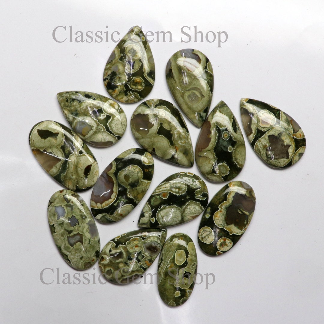 Rainforest Jasper Cabochon Wholesale Lot, Natural Rainforest Jasper ...