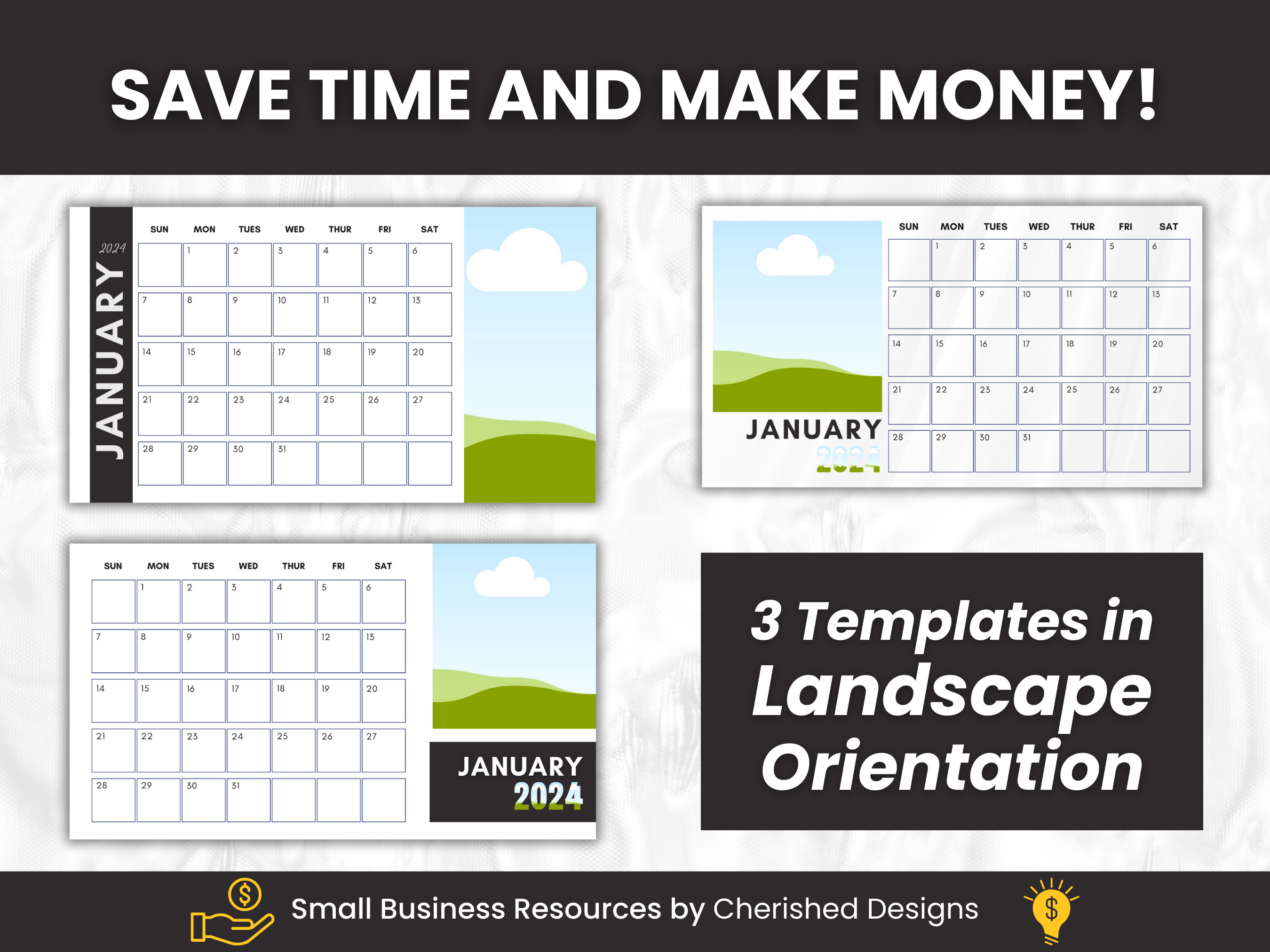 Editable 2024 Calendar Canva Template | Instant Download | Commercial ...