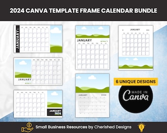 Editable 2024 Calendar Canva Template - Etsy