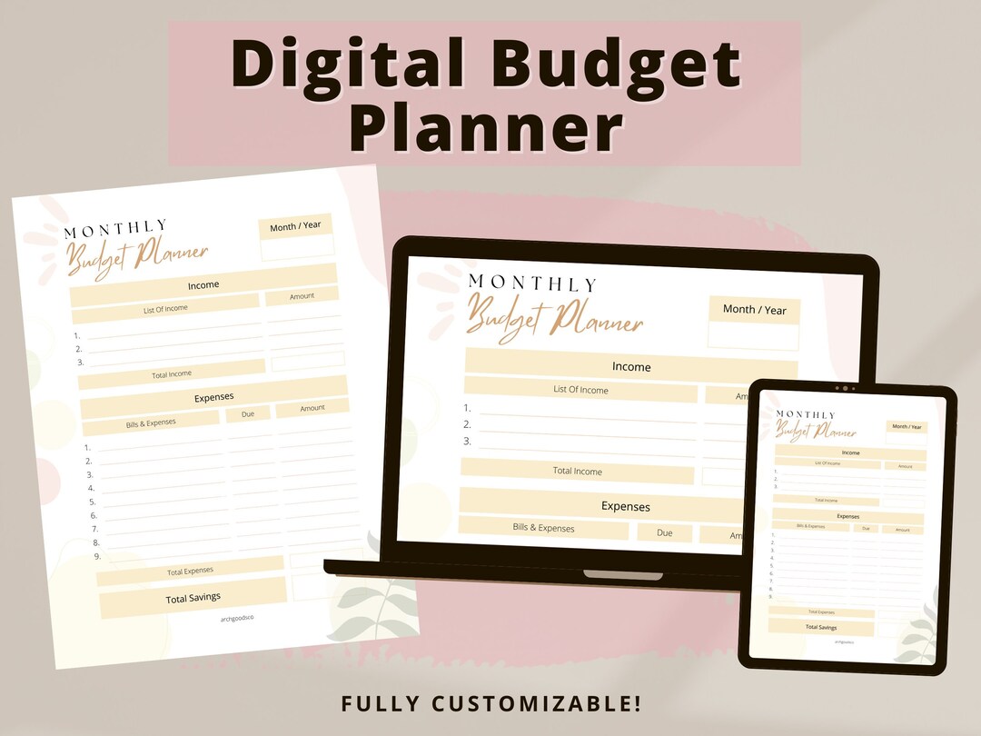 Digital Budget Planner | Finance Budget Tracker Download | Canva Budget ...