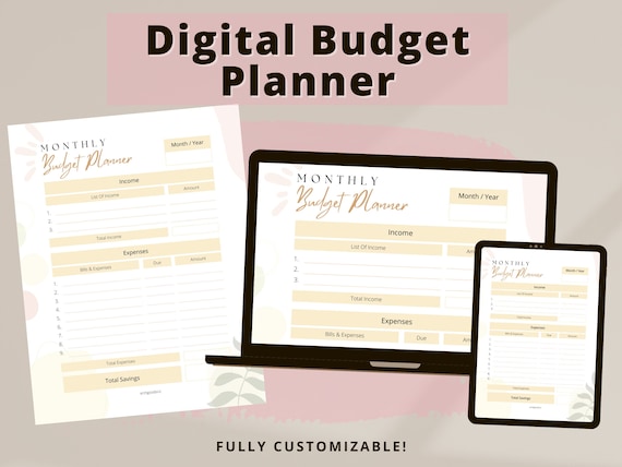 Digital Budget Planner Finance Budget Tracker Download - Etsy