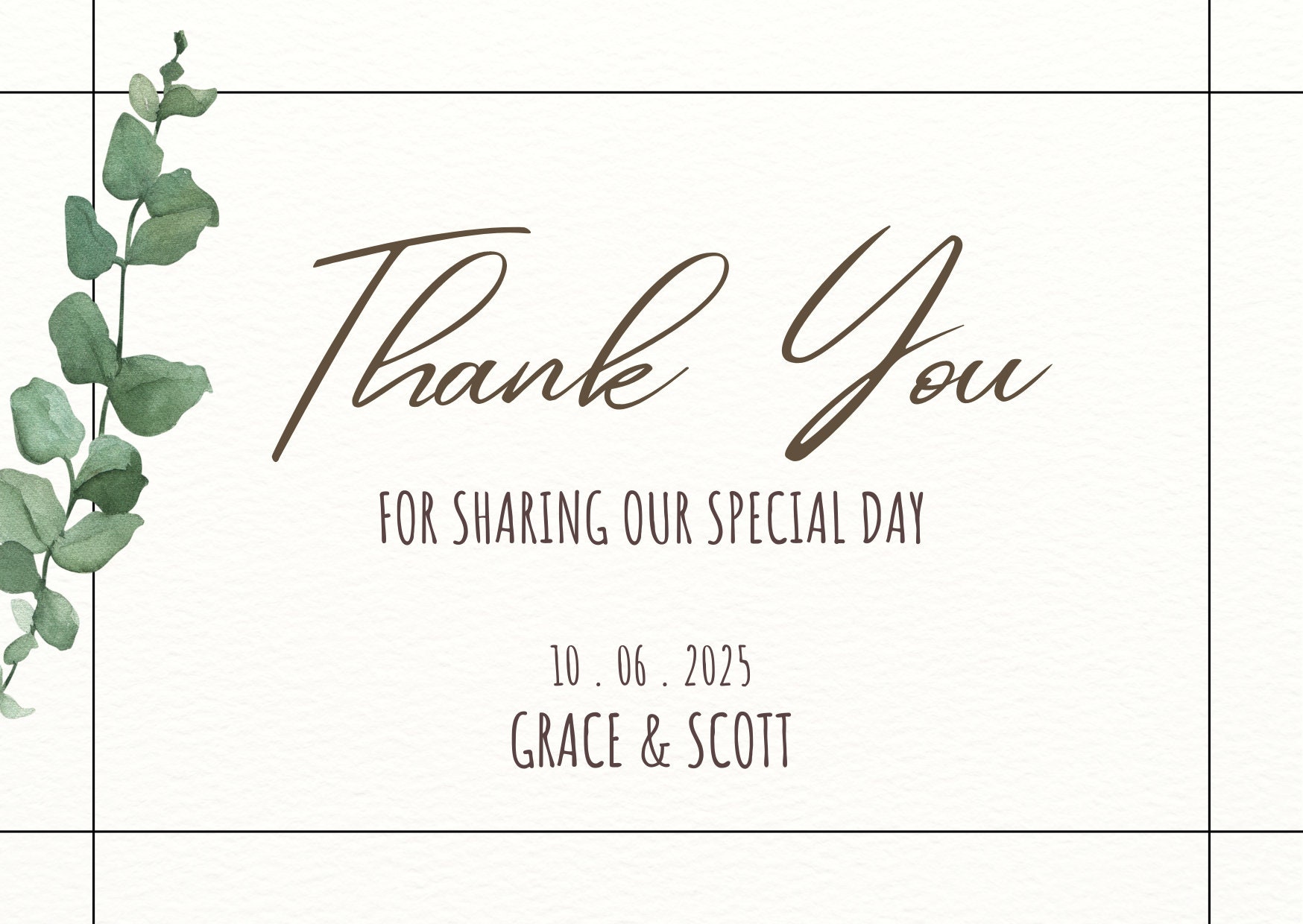 Editable Thank You Card Template, Thank You Card Printable, Thank You ...