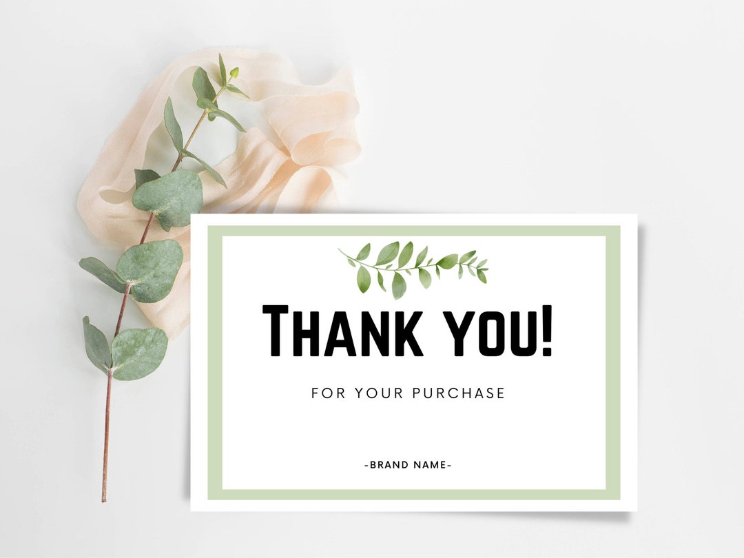 Editable Thank You Card Template, Thank You Card Printable, Thank You ...
