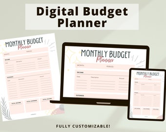 Digital Budget Planner | Finance Budget Tracker Download | Canva Budget ...
