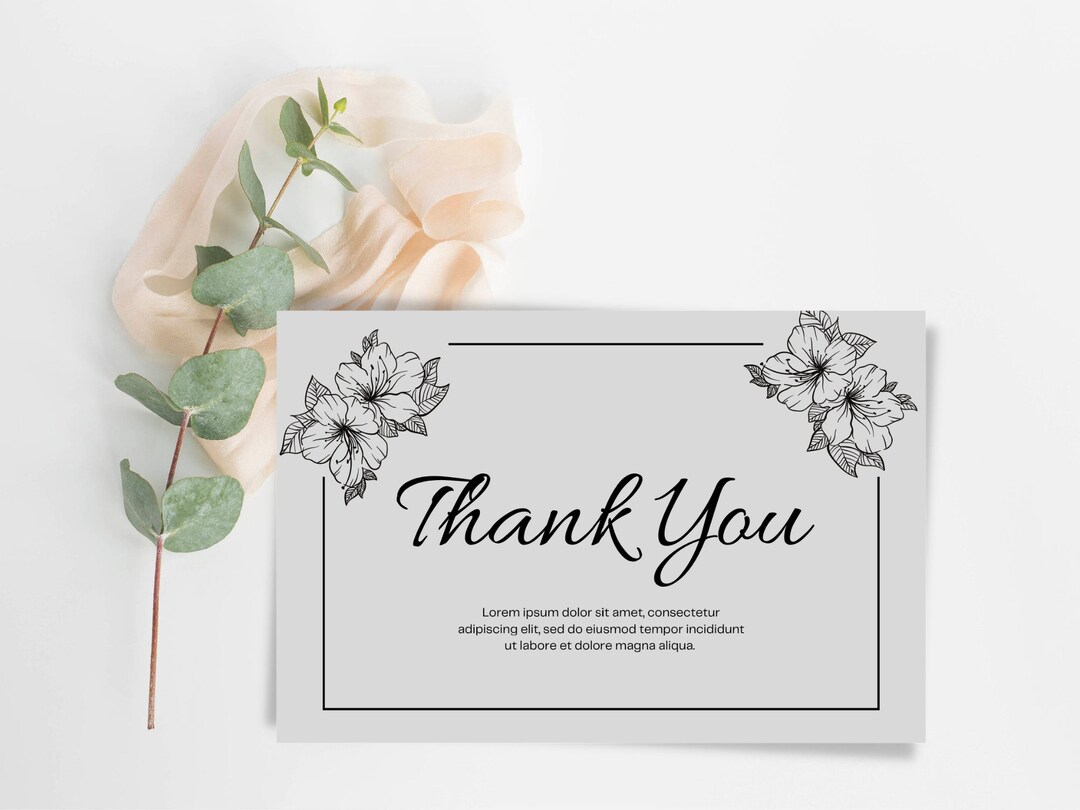 Editable Thank You Card Template, Thank You Card Printable, Thank You ...