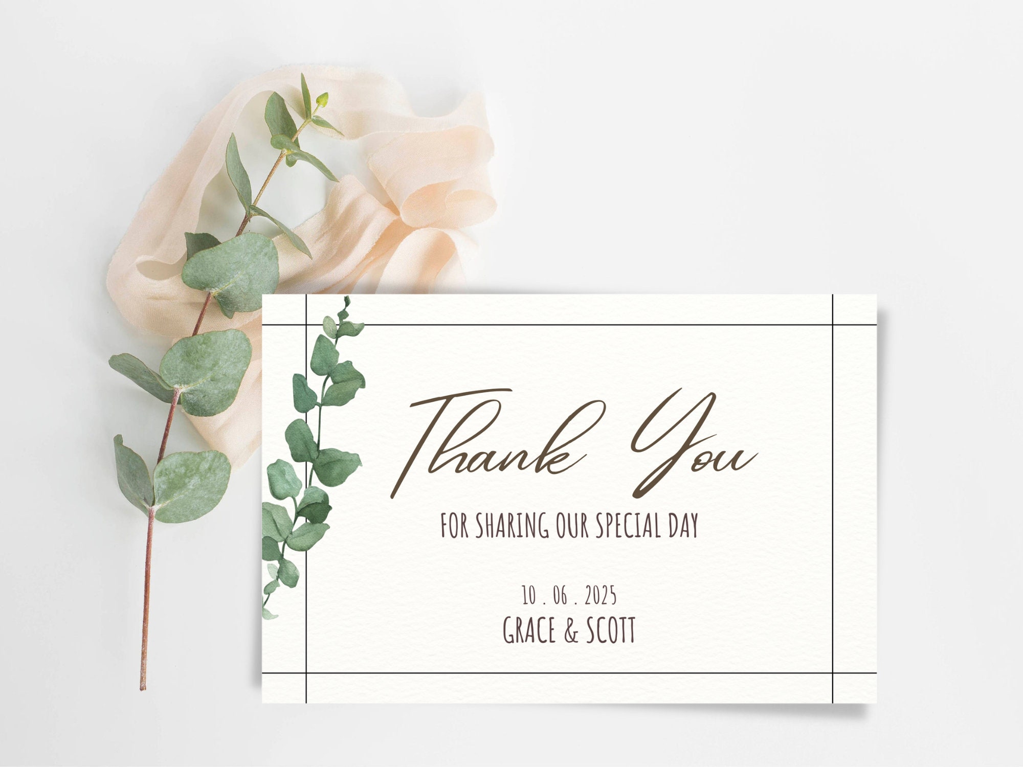 Editable Thank You Card Template, Thank You Card Printable, Thank You ...