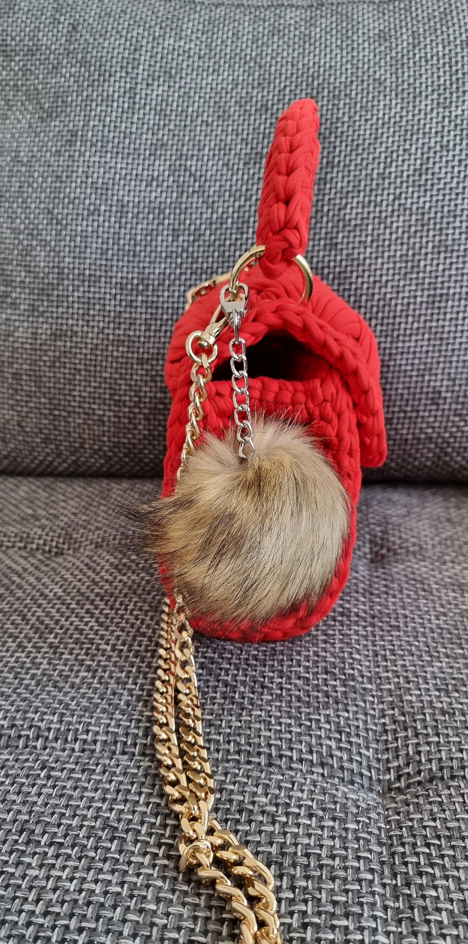 Red Crochet Bag - Etsy