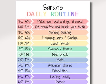 Editable Kids Weekly Planner Schedule Chart Kids Daily - Etsy