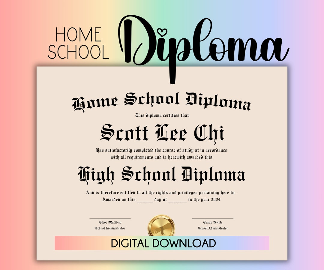 Home School Diploma Template Download Highschool Diploma High School ...