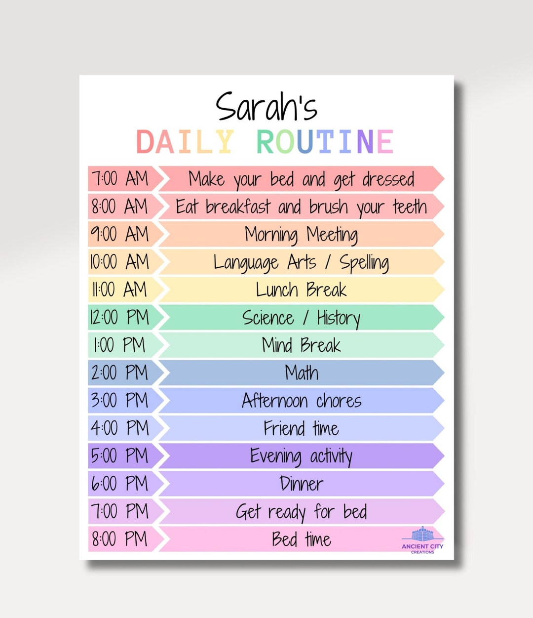 Kids Daily Schedule Template Printable Homeschool Daily - Etsy