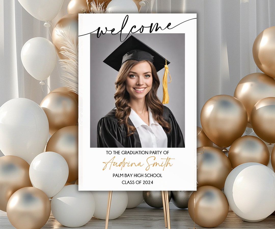 Grad Party Welcome Sign Photo Graduation Welcome Sign Graduation Party ...