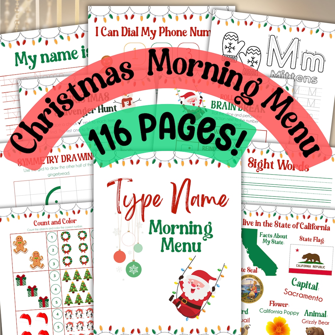 Christmas Morning Menu Morning Menu Homeschool Planner Homeschool ...