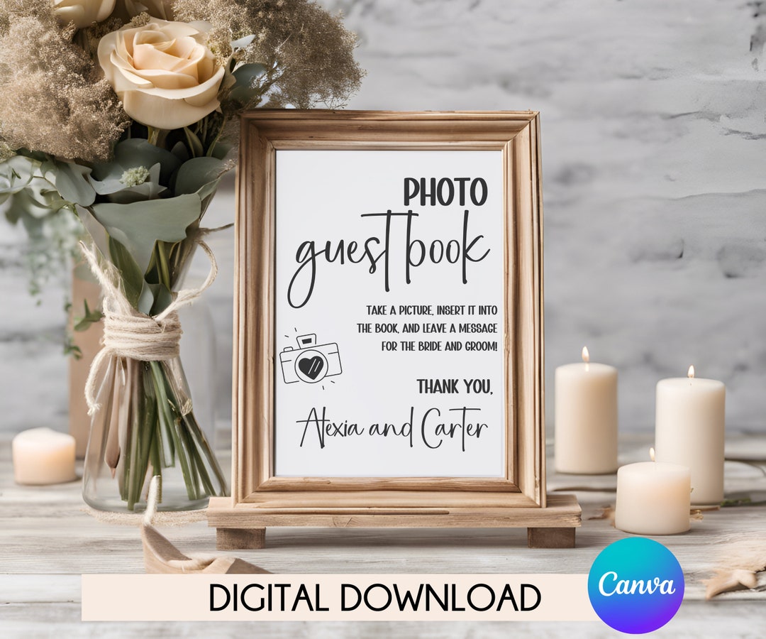 Wedding Guestbook Sign Wedding Guest Book Sign Wedding Polaroid Guest ...