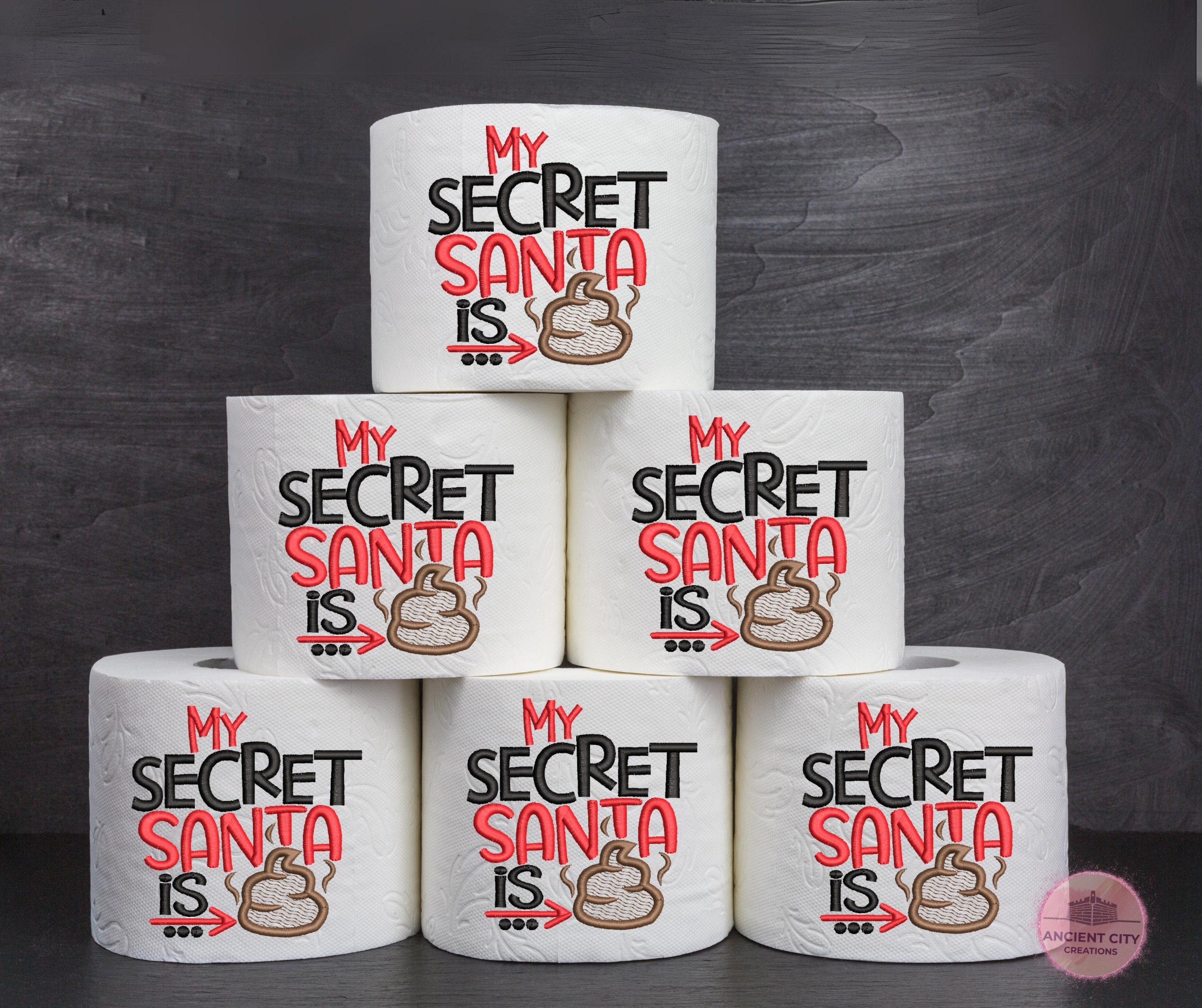 My Secret Santa is Poop Funny Toilet Paper Funny Gag Gift - Etsy