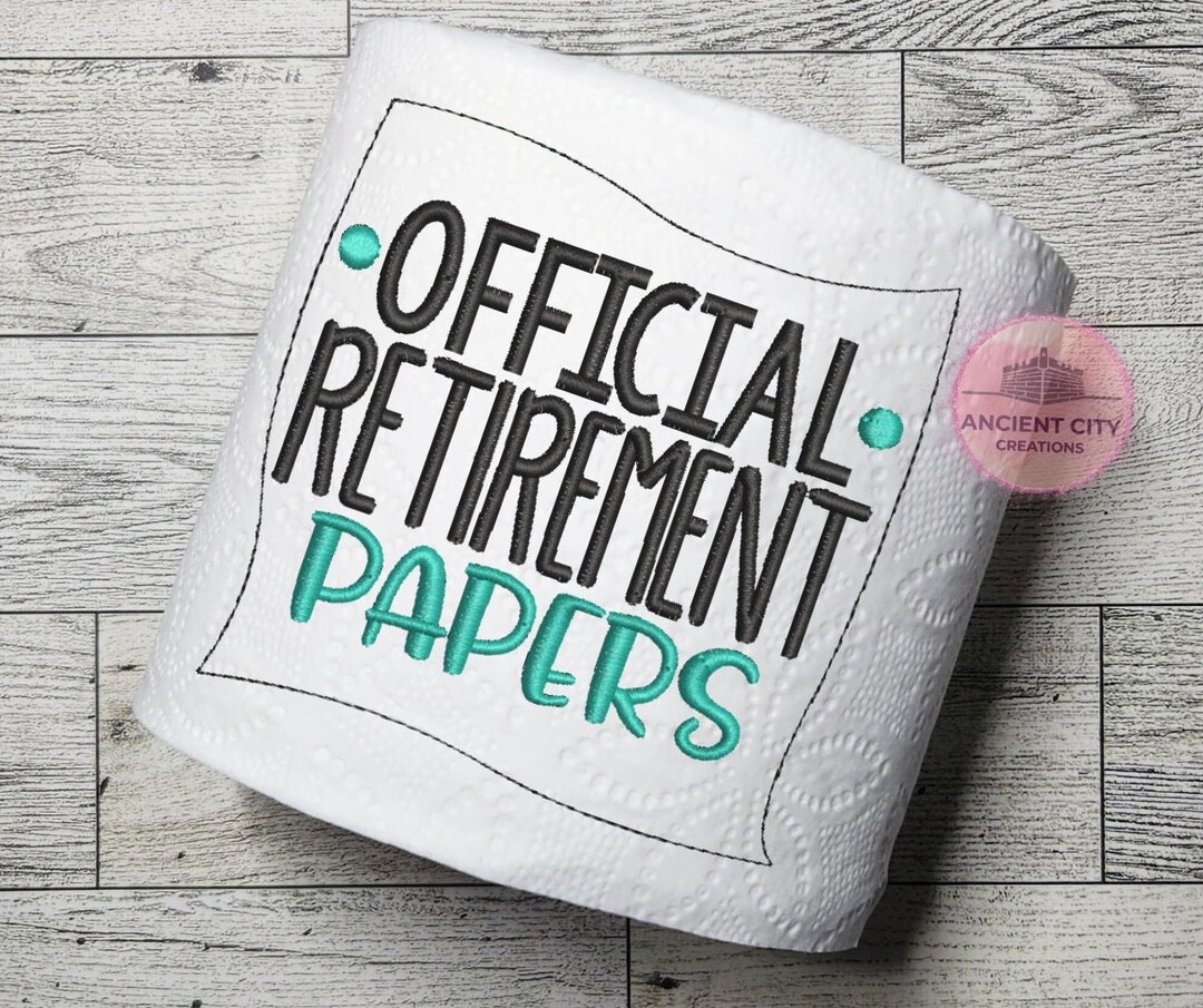 Official Retirement Papers Funny Toilet Paper Gag Gift Retirement Gift ...